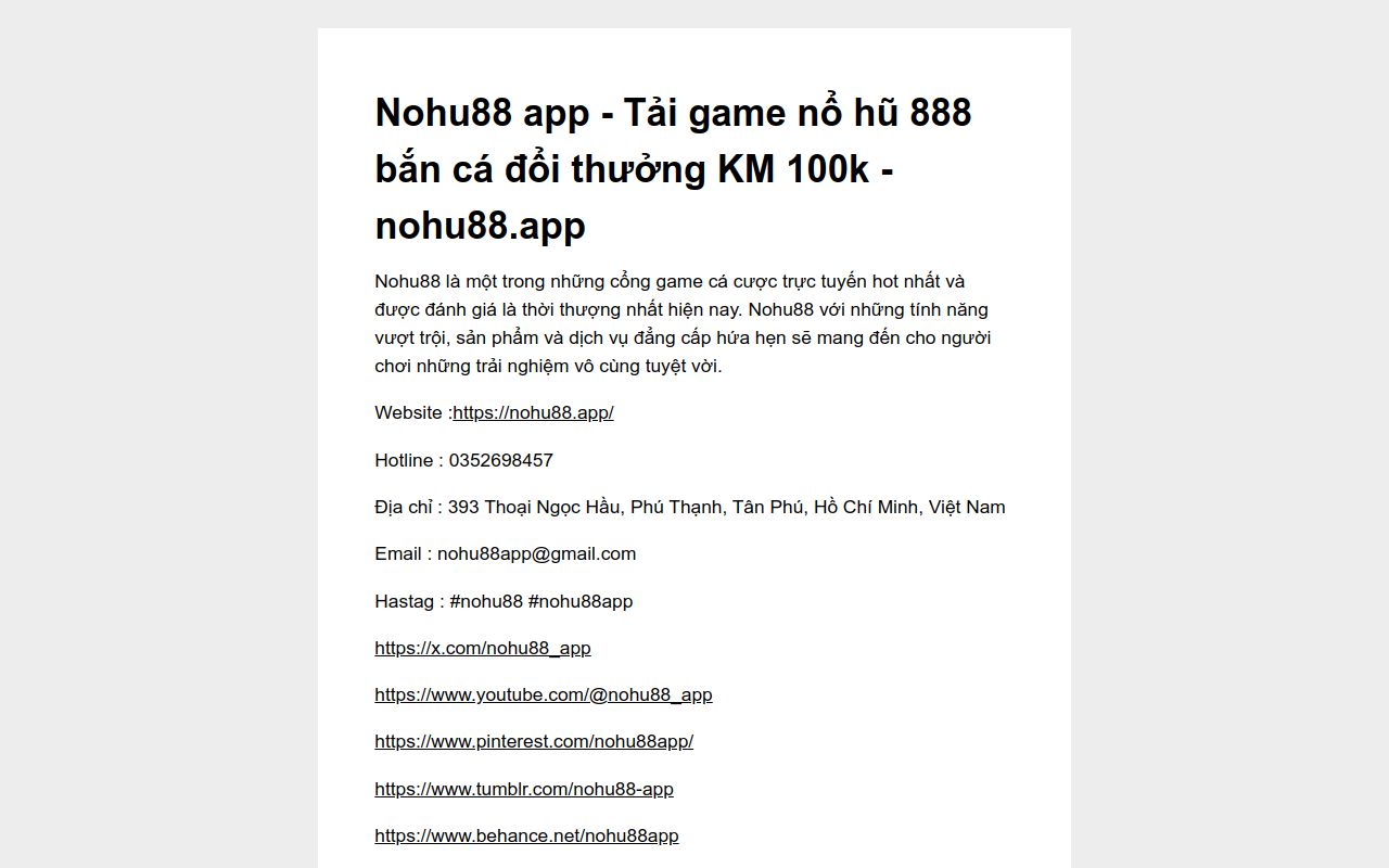 Nohu88 app - Tải game nổ hũ 888 bắn cá đổi thưởng KM 100k - nohu88.app